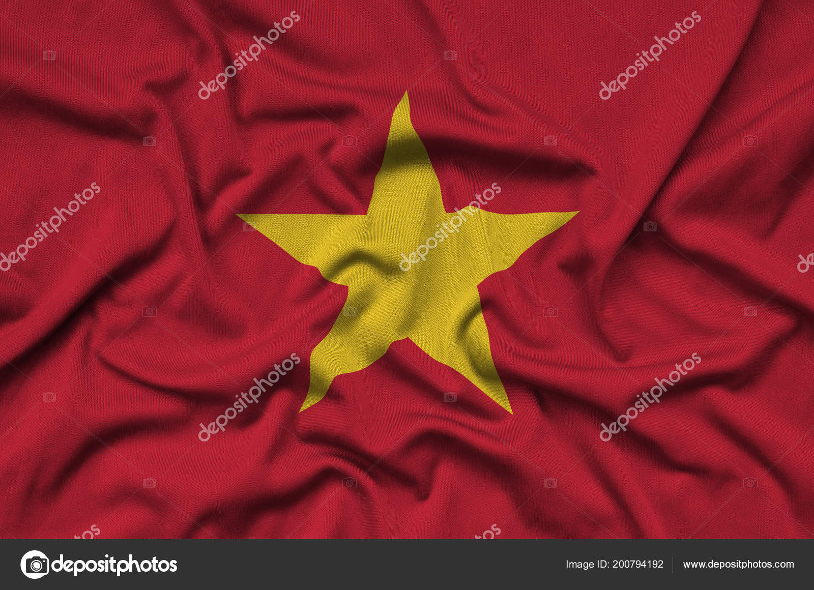 Vietnam Flag Depicted Sports Cloth Fabric Many Folds Sport Team — Stock ...