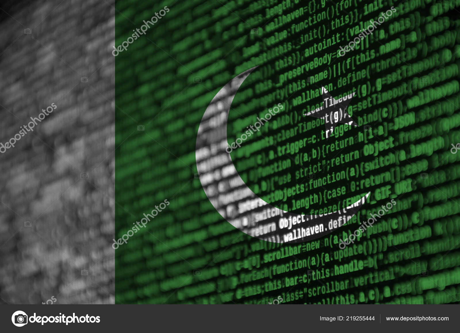 Pakistan Flag Depicted Screen Program Code Concept Modern Technology ...