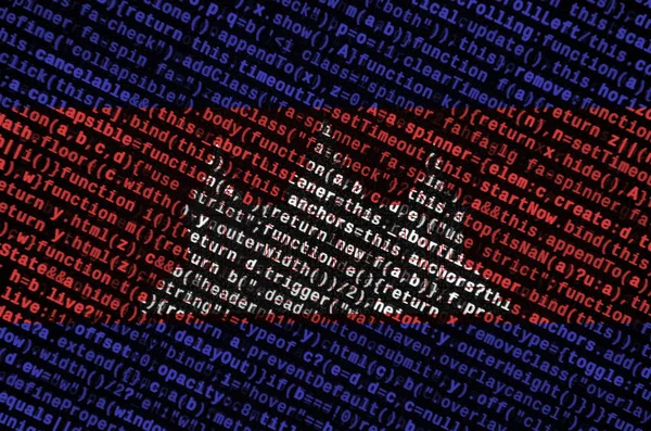 Cambodia flag is depicted on the screen with the program code. The ...