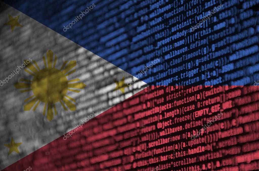 La bandera de Filipinas se muestra en la pantalla con el c digo del ...