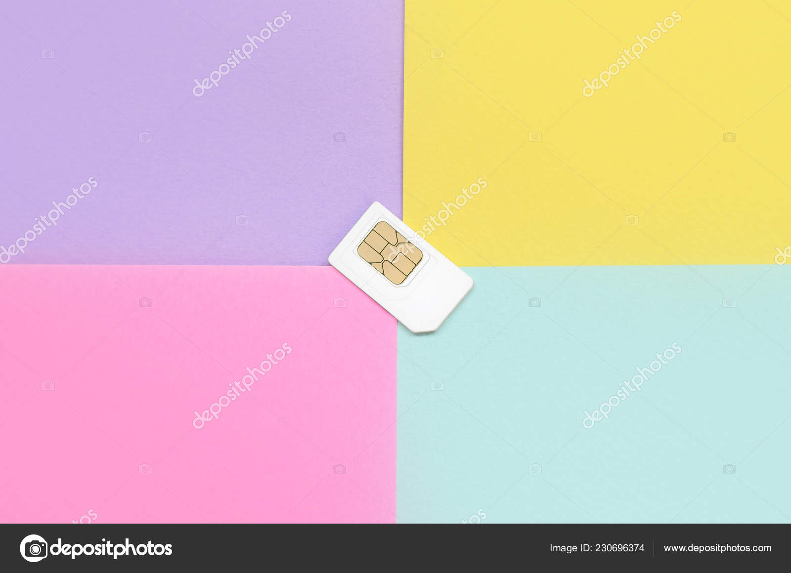 Subscriber Identity Module New White Sim Card Bright Multicolor ...