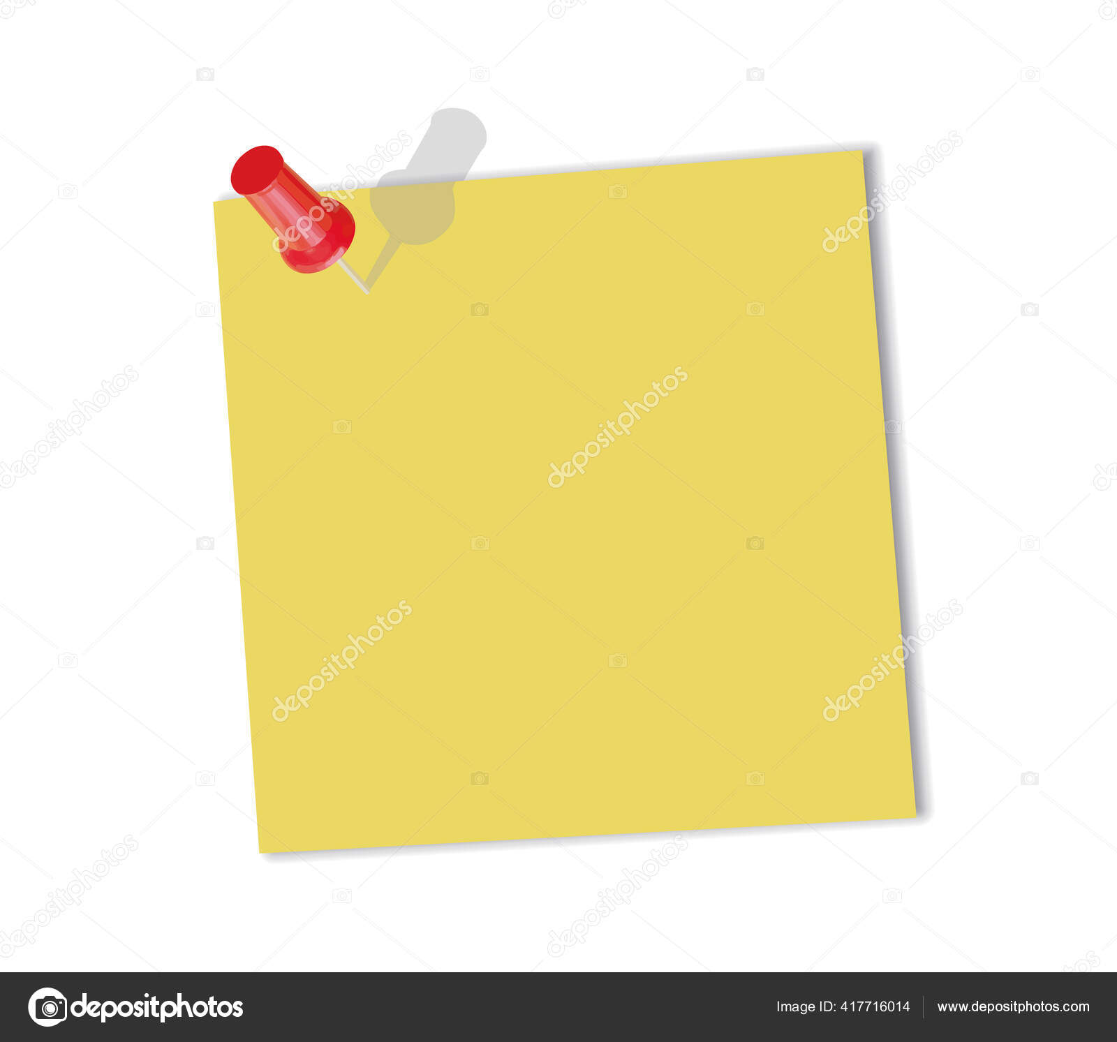Catatan Kosong Disematkan Dengan Pin Terisolasi Latar Belakang Putih ...