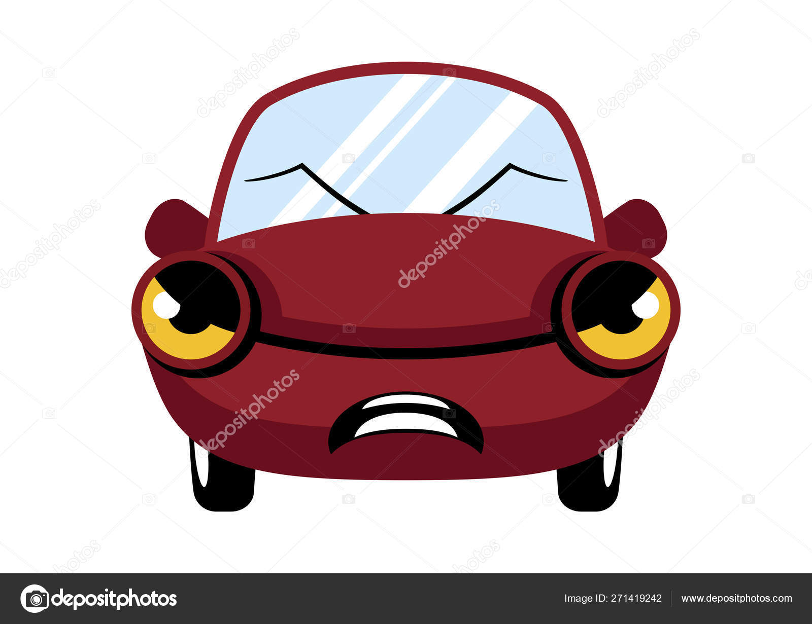 Angry red car cartoon character Stock Illustration by ©Betka82 #271419242