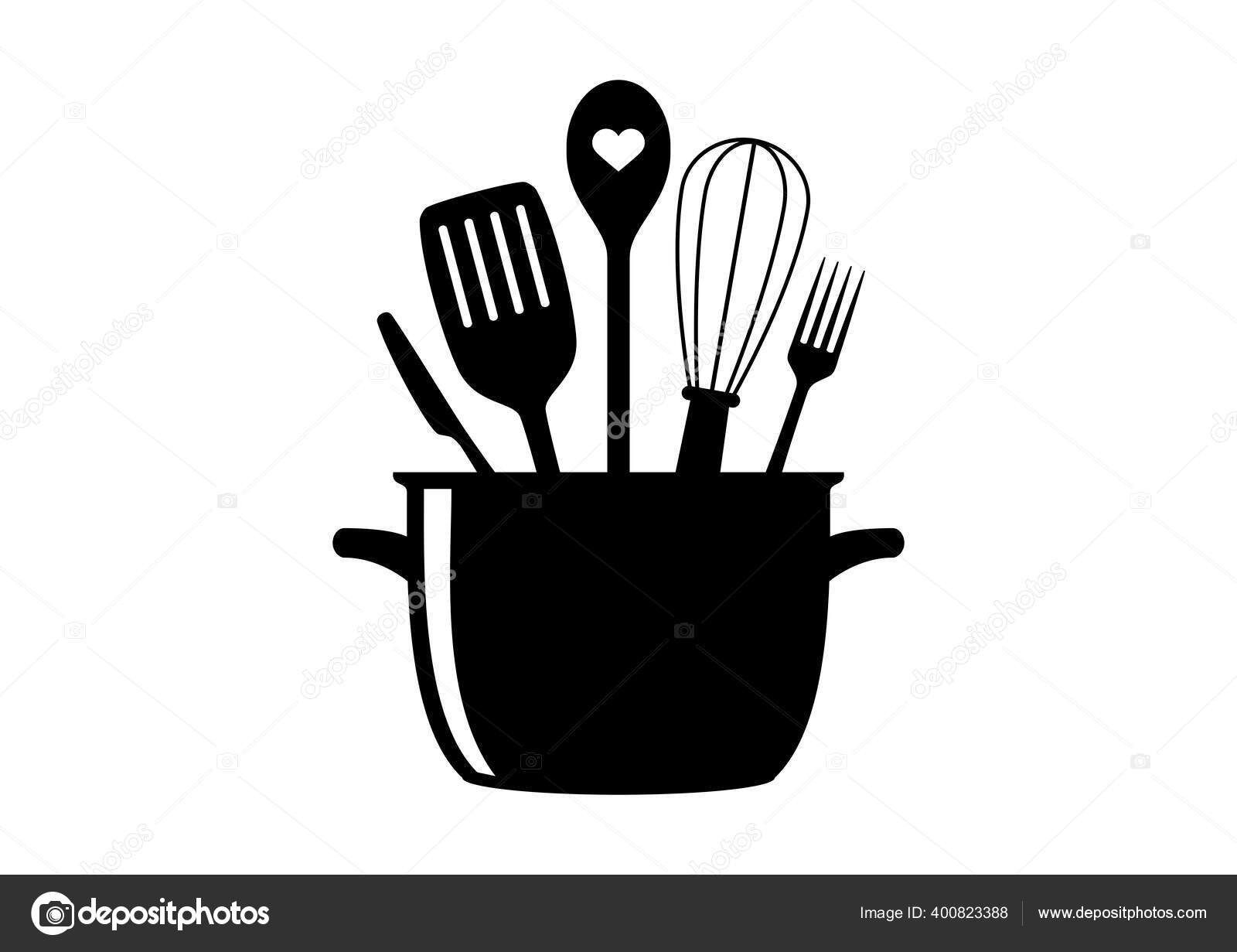 Conjunto Utensílios Cozinha Vetor Ícone Panela Cozinha Ferramentas ...