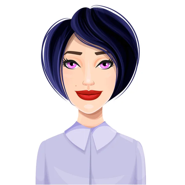 Girl Red Hair Womens Haircut White Background Vector Illustration Girl