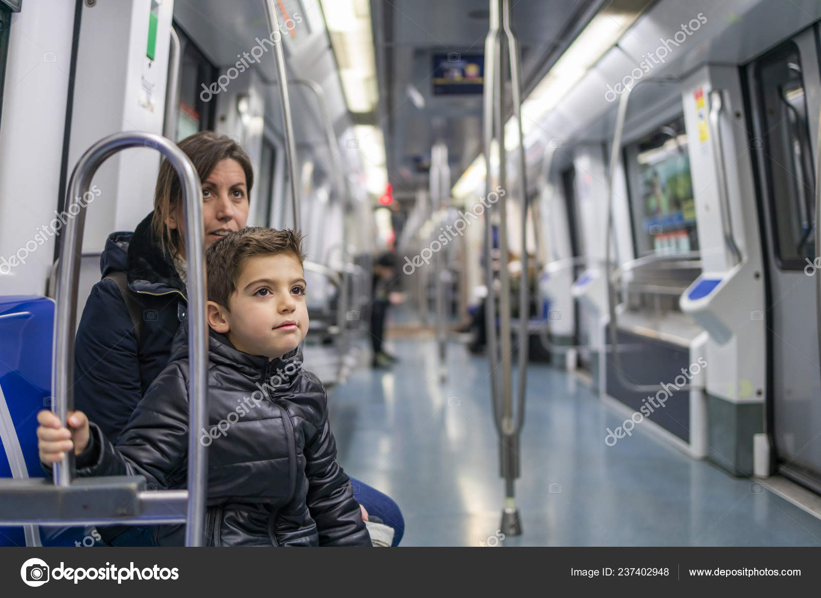 Mother Son Travelling Subway Stock Photo by ©coscaron 237402948