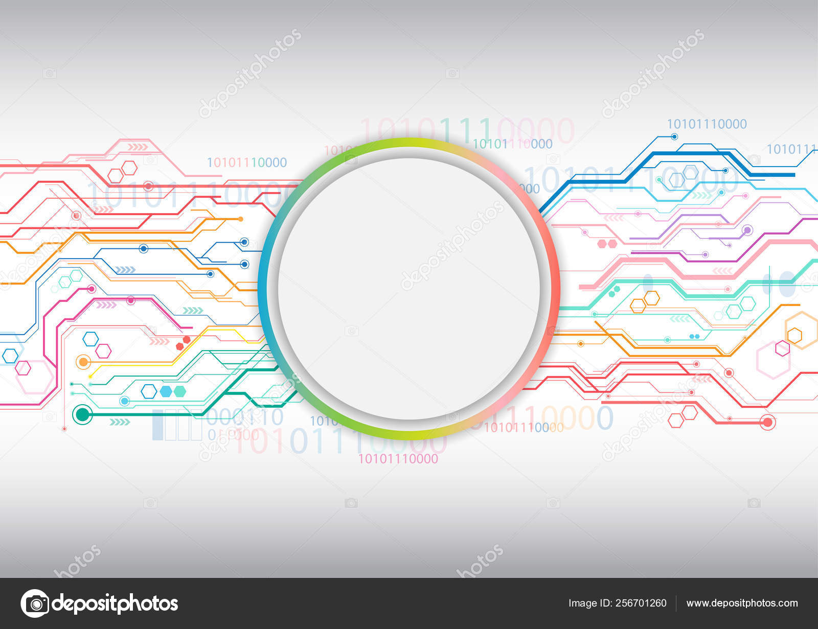 Colorful Circuit Circle Background Stock Vector Image by ©Pranee13 ...