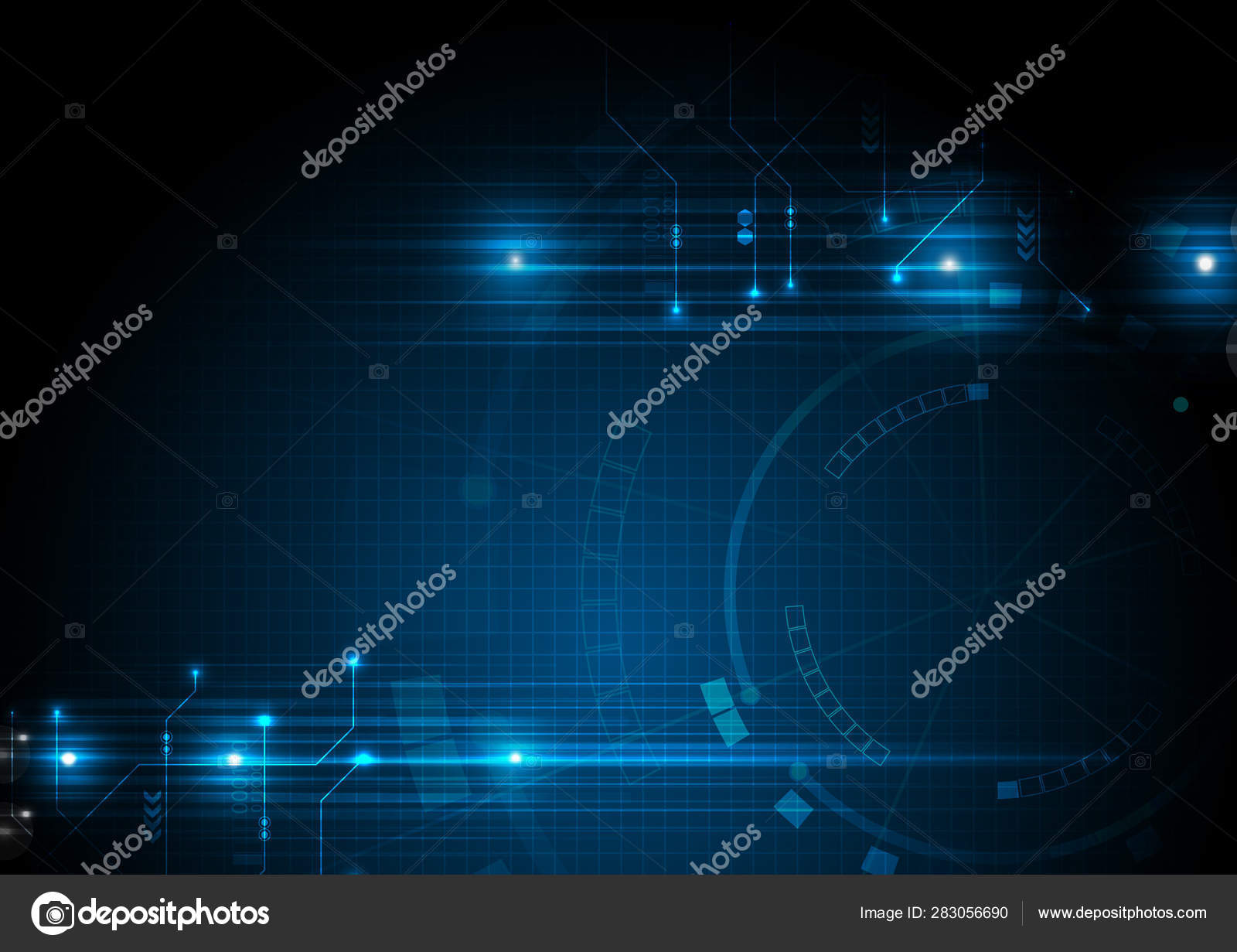 Deep Blue Data Technology Circuit Background Stock Vector Image by ...