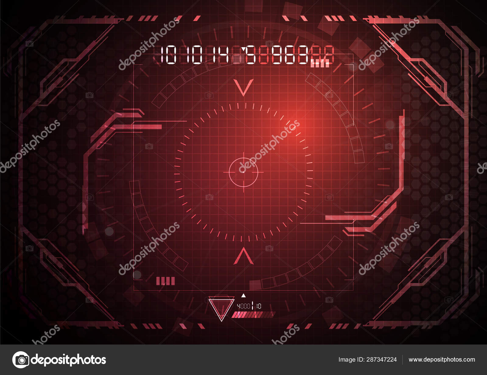 Red Light Gaming Interface Data Technology Background Stock Vector ...
