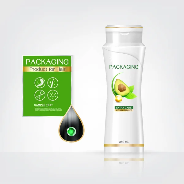 Shampoo Bottle Packaging Templates White Background Vector Products ...