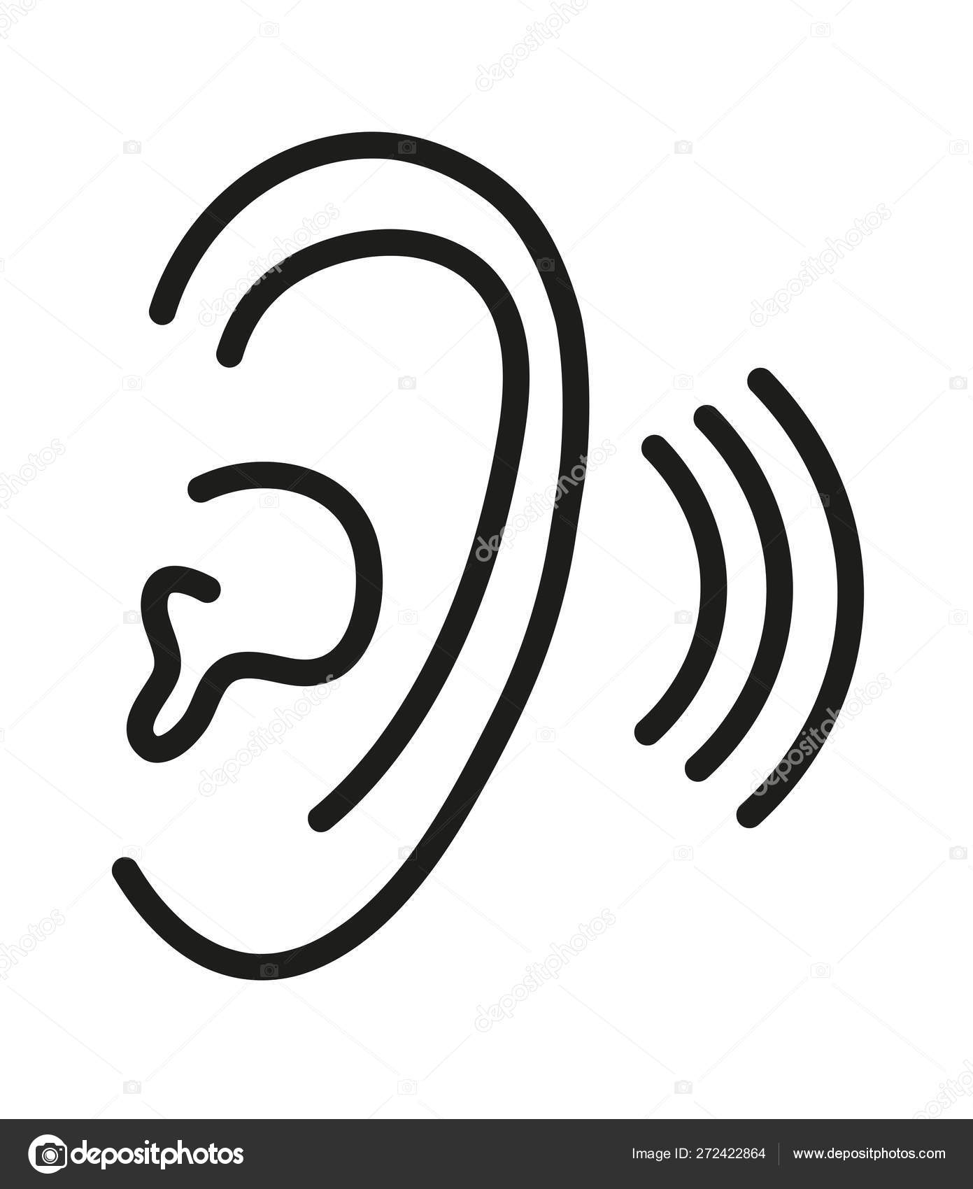 Ear White Background Symbol Vector Illustration Stock Vector Image by ...