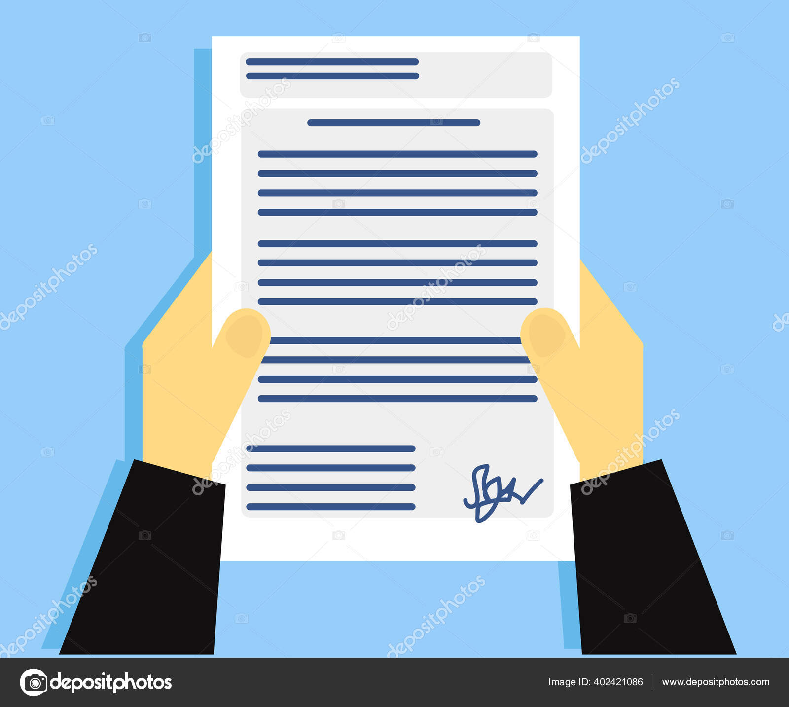 Documento Las Manos Fondo Dibujos Animados Ilustración Vectorial Vector ...