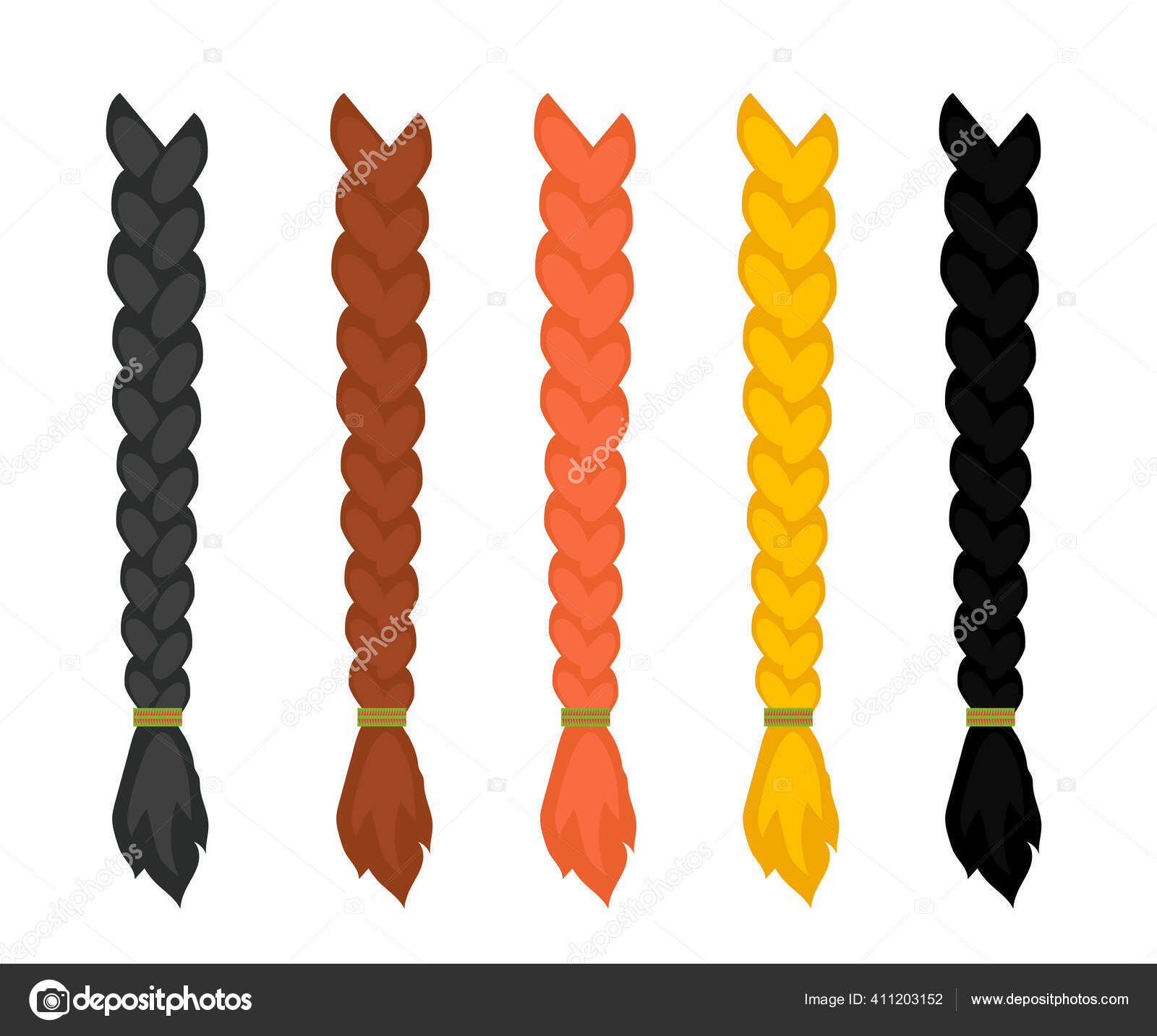 Female Braid White Background Cartoon Vector Illustration Stock Vector ...