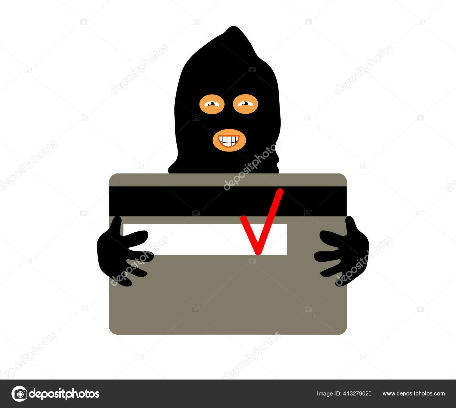 Phone Scammer Bank Card Cartoon Vector Illustration Stock Vector Image ...