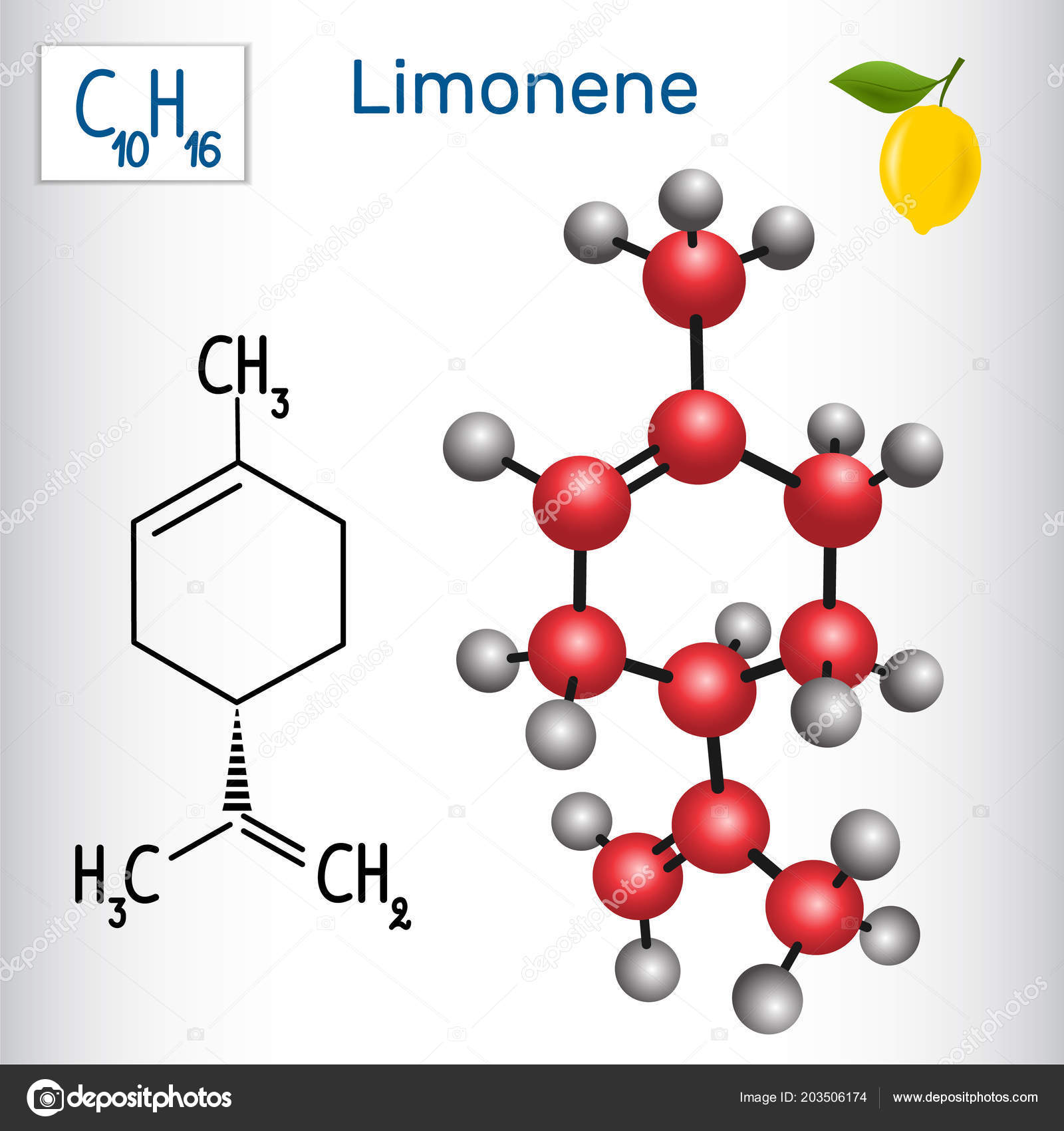Limonene Molecule Structural Chemical Formula Model Cosmetic Product ...