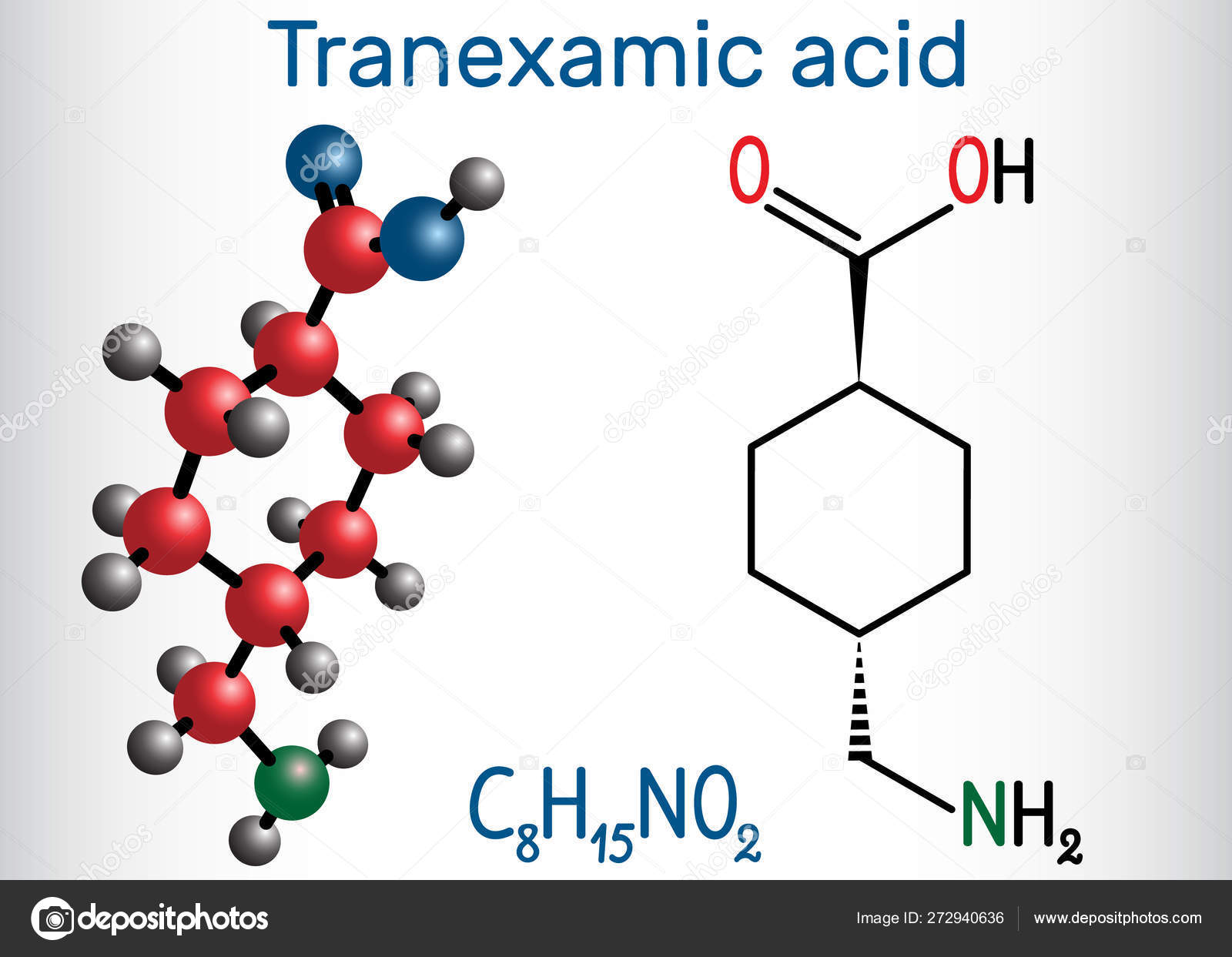 Tranexamic acid TXA drug molecule, is used for preventing excessive ...