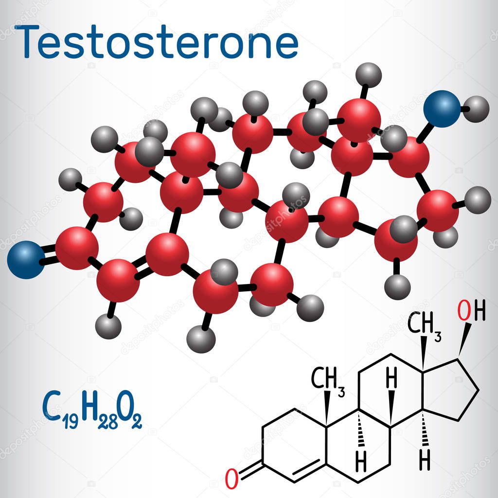 Testosterona esteroide anabólico. - fórmula química estructural y ...