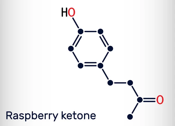 Cetona de frambuesa, frambinona, reosmina, molécula de C10H12O2. Es ...