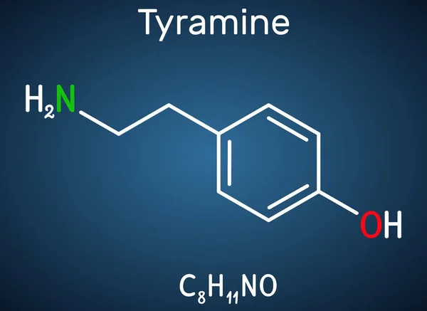 Tiramina, mol cula de tiramina. Es un compuesto de monoamina derivado ...