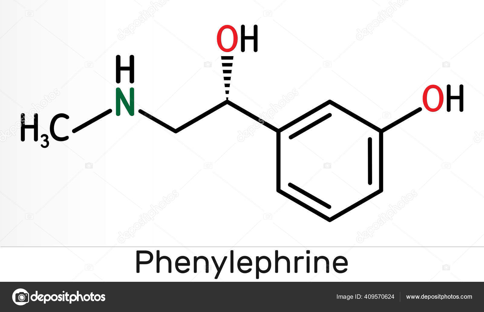Phenylephrine Molecule Nasal Decongestant Potent Vasoconstrictor ...