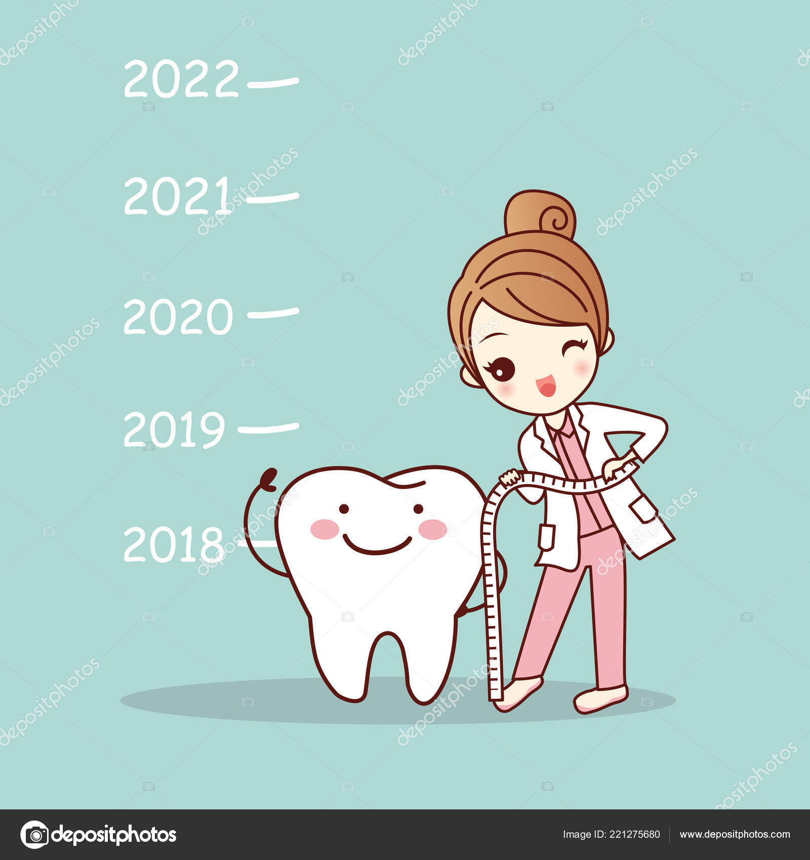 Images: happy new year teeth 2019 | Happy New Year Concept Cute Cartoon ...