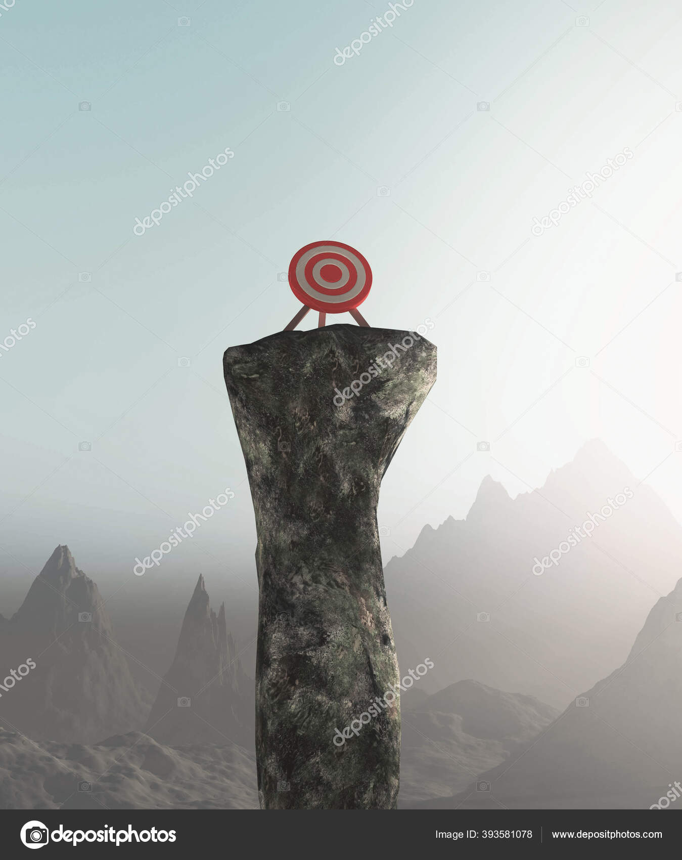 Red Target Top Rock Render Illustration — Stock Photo © ALLVISIONN ...