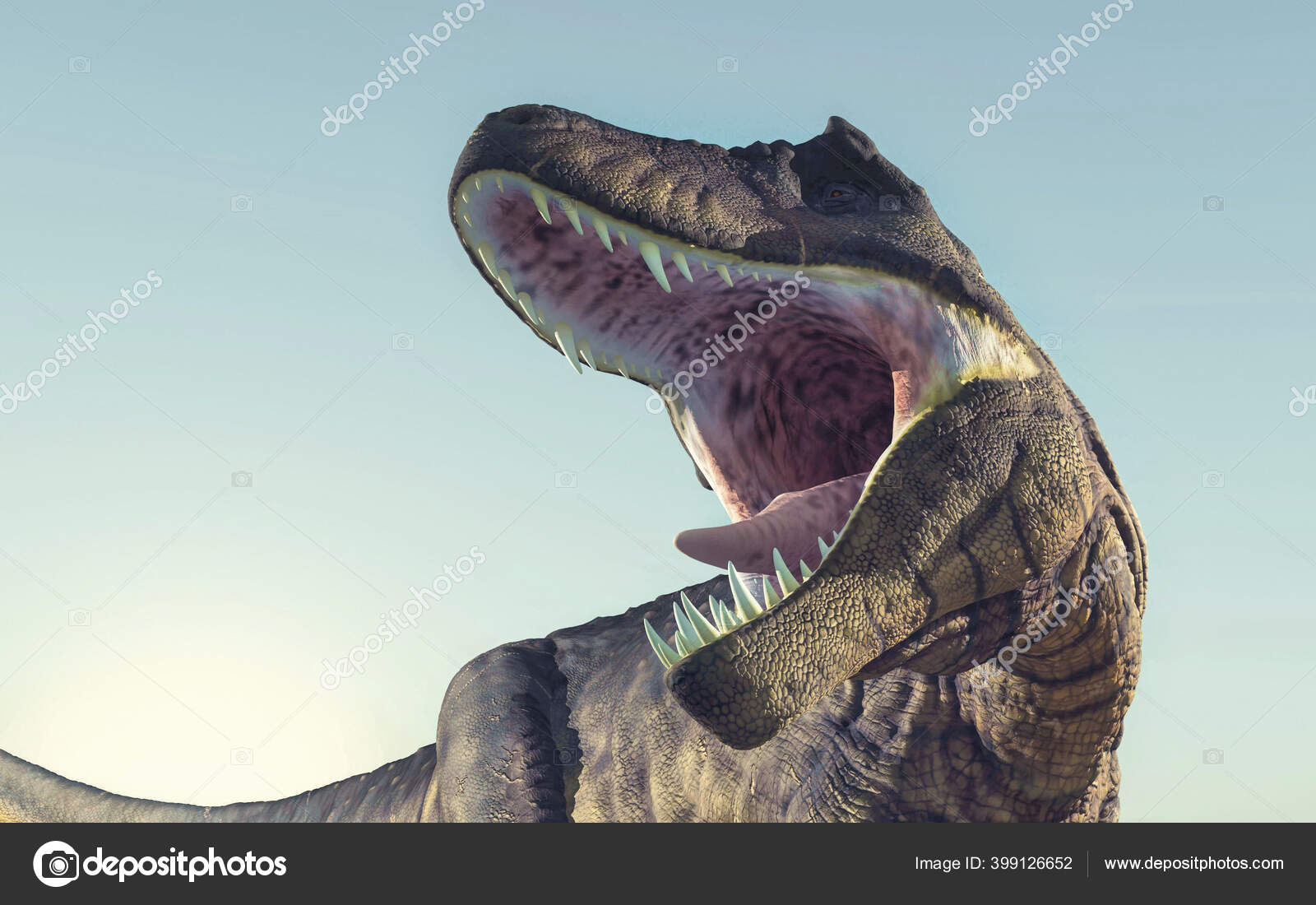 Close Rex Roaring Render Illustration — Stock Photo © ALLVISIONN #399126652