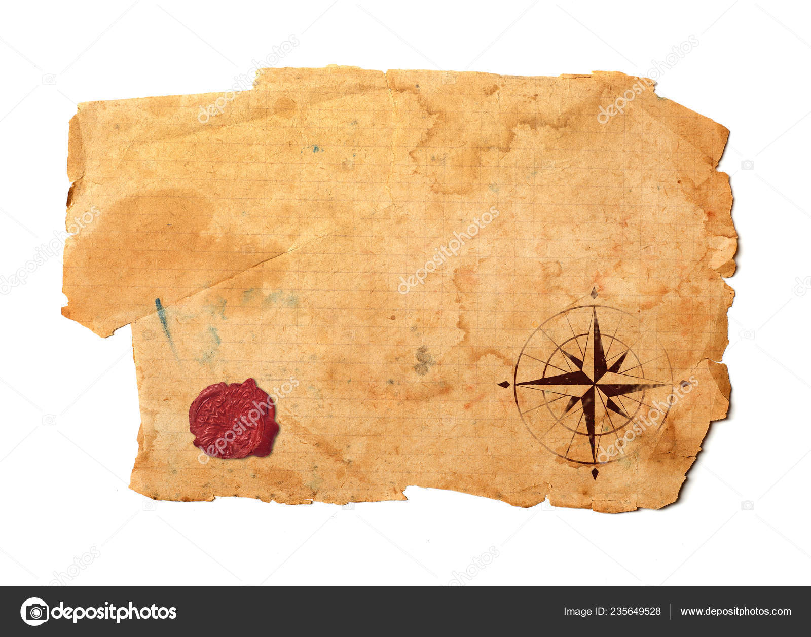 Old blank map | Old Blank Map Seal — Stock Photo © Goir #235649528