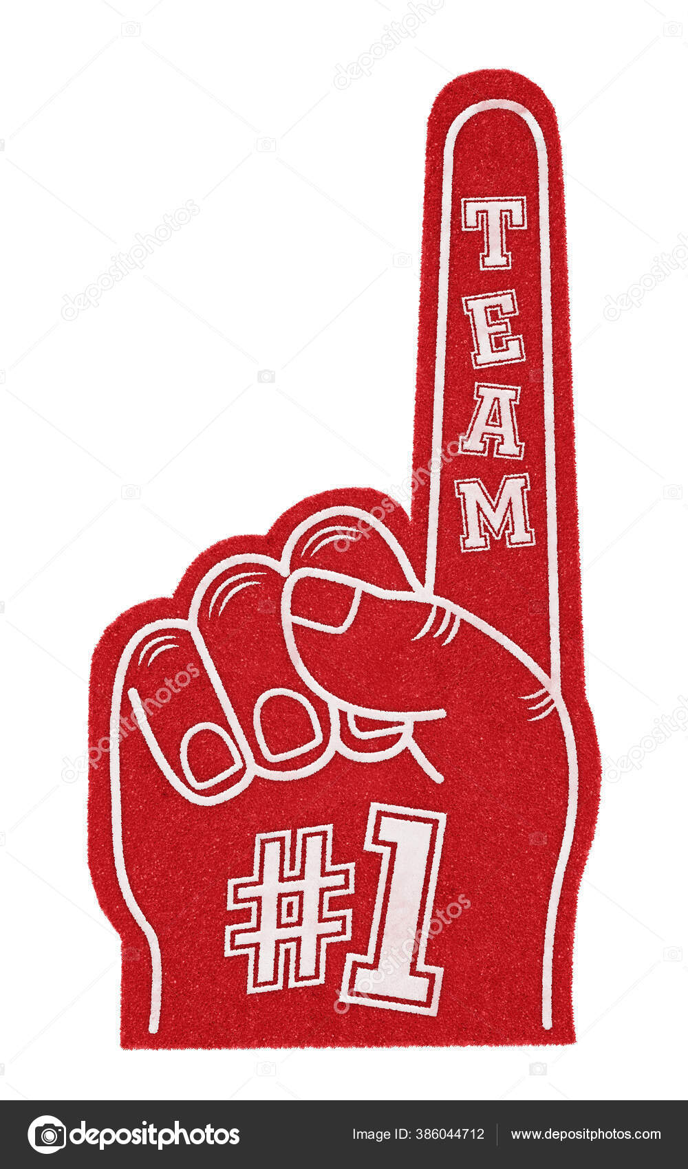 Number One Team Foam Hand Isolated White — Stock Photo © Goir #386044712