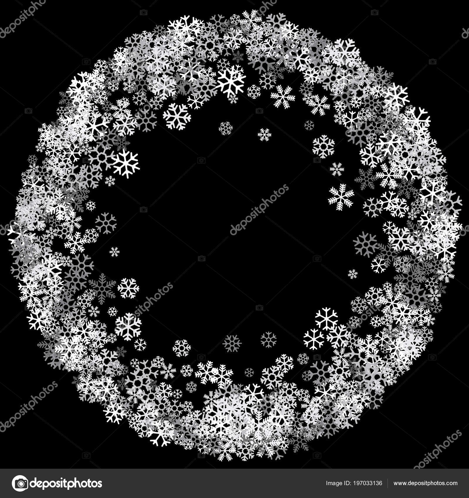 Frame or border of random scatter snowflakes Stock Vector Image by ...