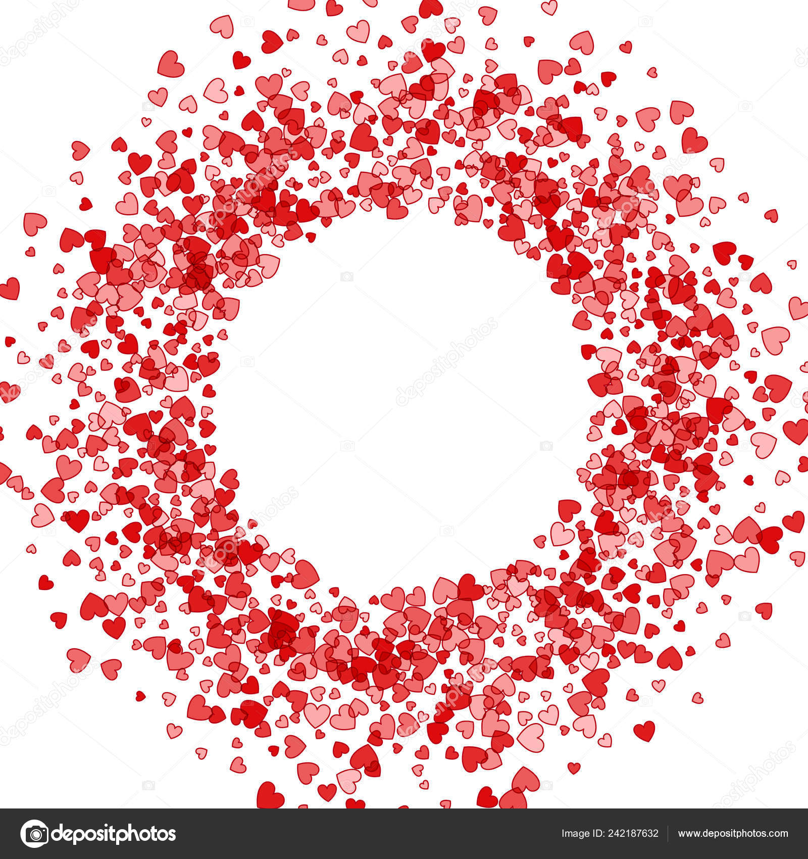 Frame or border of random scatter hearts Stock Vector Image by ...