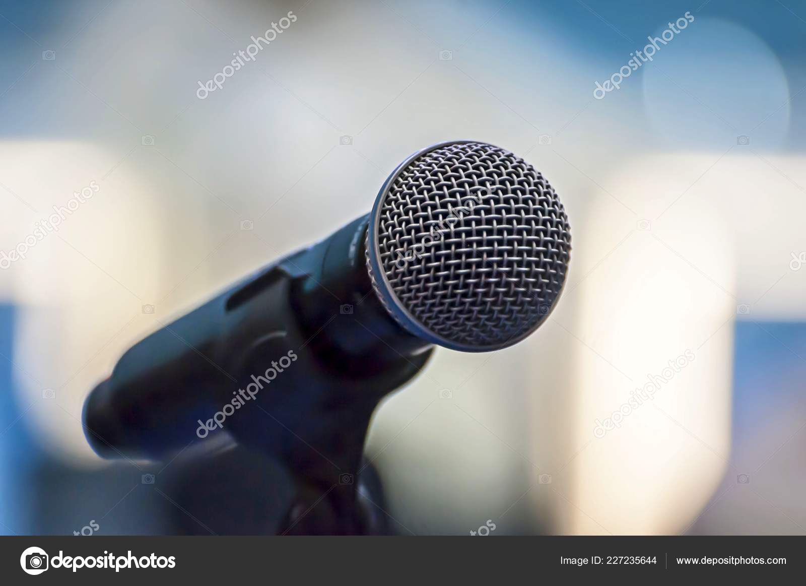 Microphone Isolated Closeup Illustrative Image Conference Convention ...
