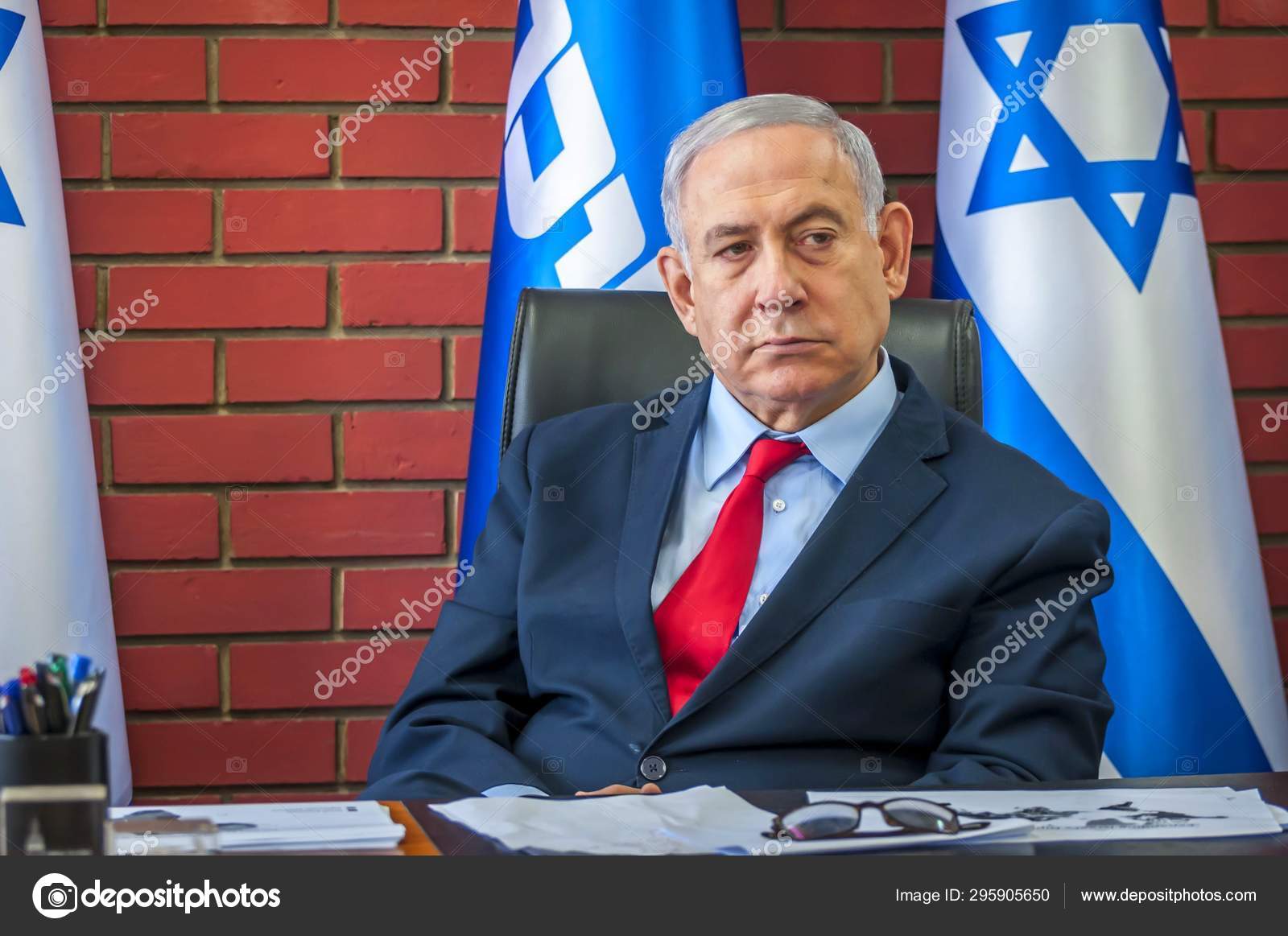 Tel Aviv Israel August 2019 Prime Minister Israel Meeting Journalists ...