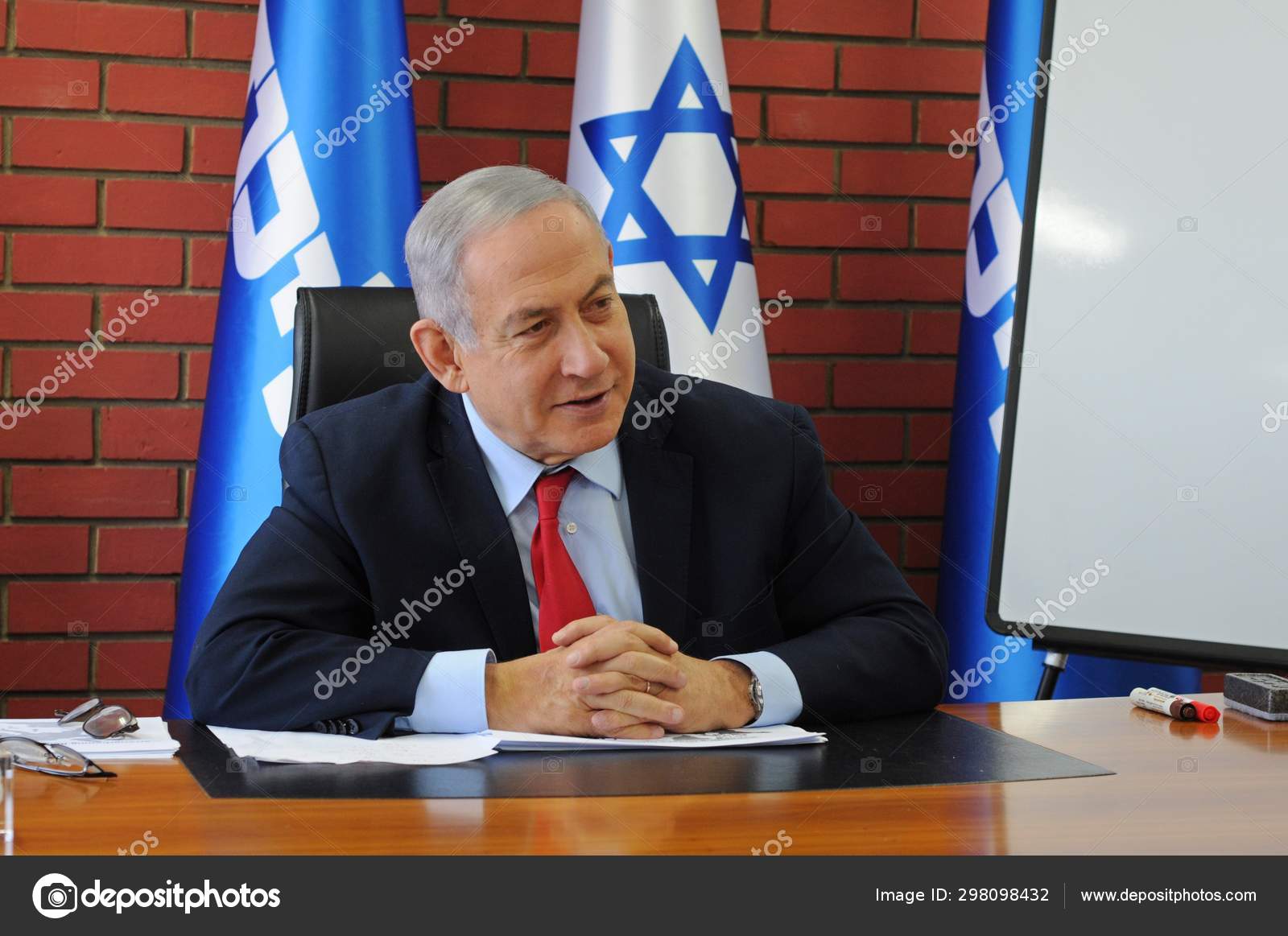 Tel Aviv Israel August 2019 Prime Minister Israel Meeting Journalists ...