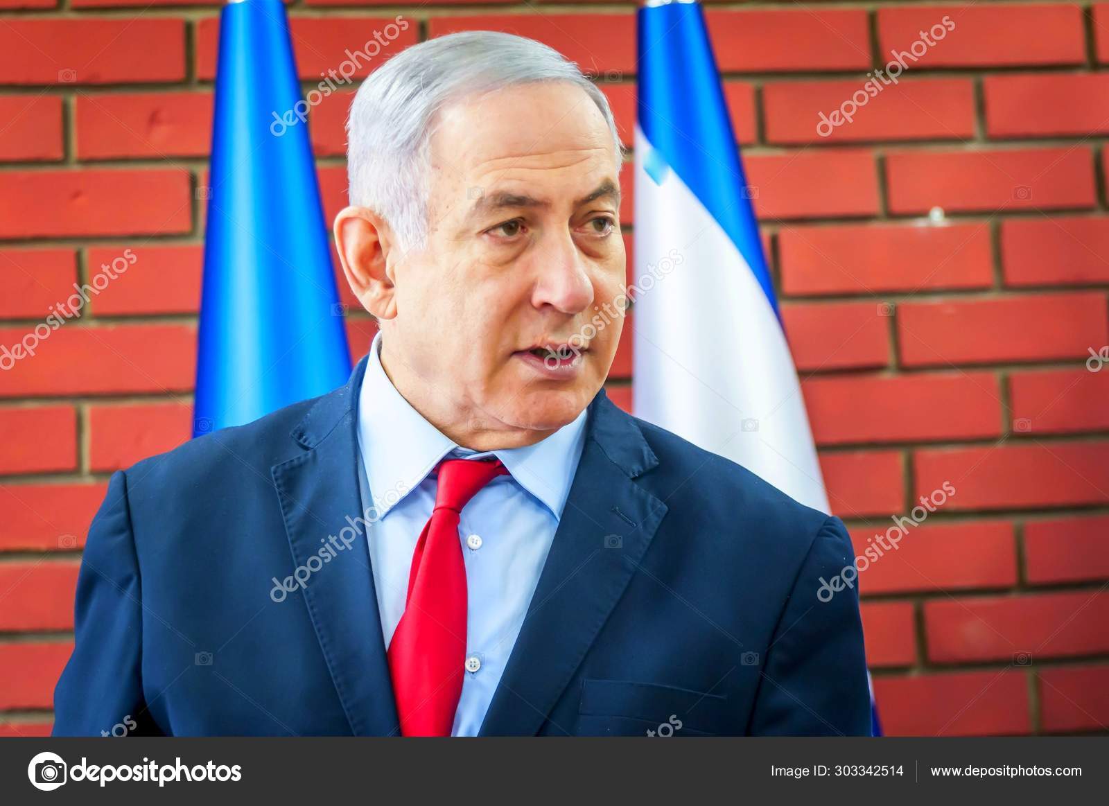 Tel Aviv Israel August 2019 Prime Minister Israel Meeting Journalists ...