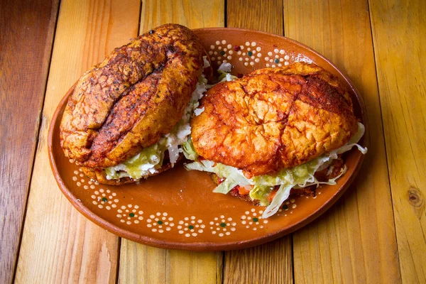 Traditional Mexican Pambazos Chorizo Potato Stock Photo by ...