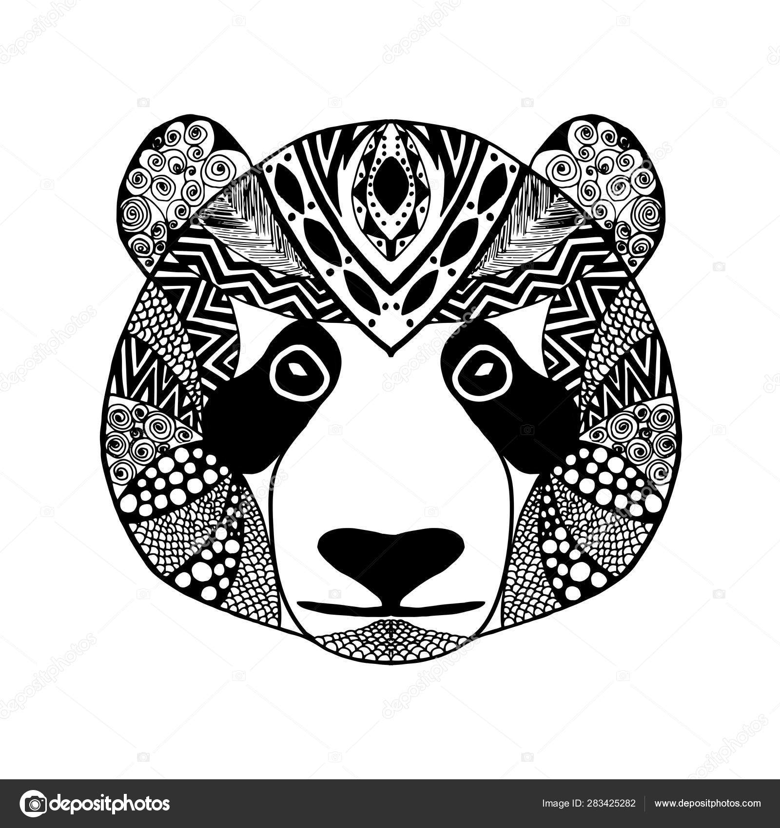 Zentangle stylized panda. Sketch for tattoo or t-shirt. Stock Vector ...
