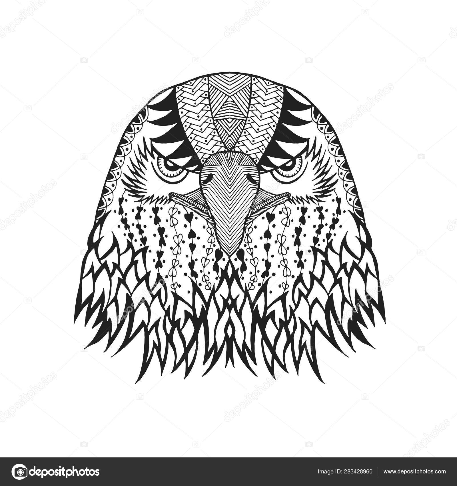 Zentangle stylized eagle head. Sketch for tattoo or t-shirt. Stock Vector Image by ...