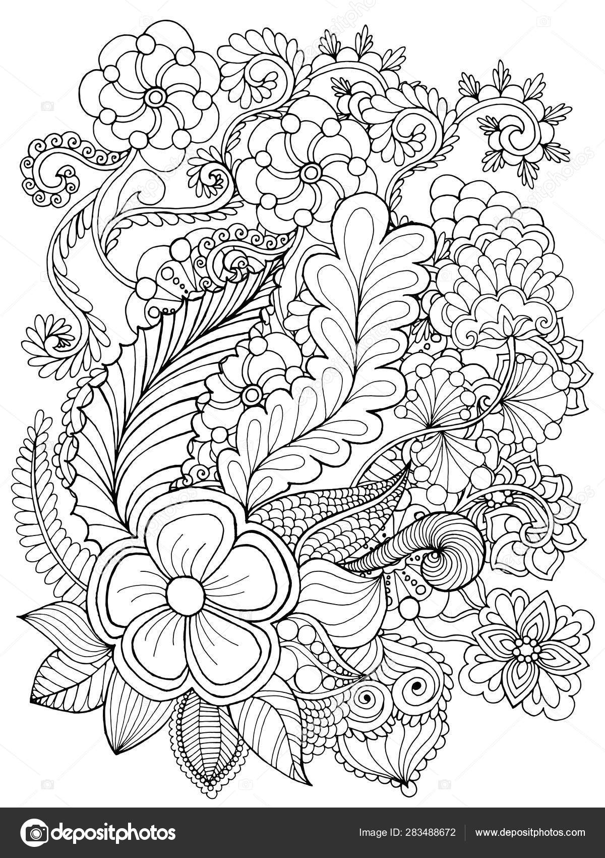 Fantasy flowers coloring page. Stock Vector by ©Platonbaton222.gmail ...