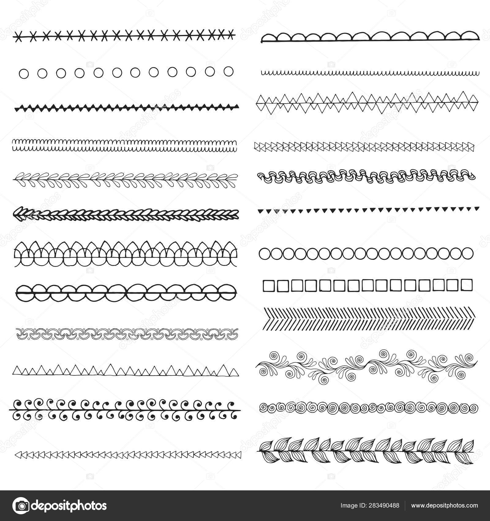 Set of hand drawn line borders. Stock Vector by ©Platonbaton222.gmail ...