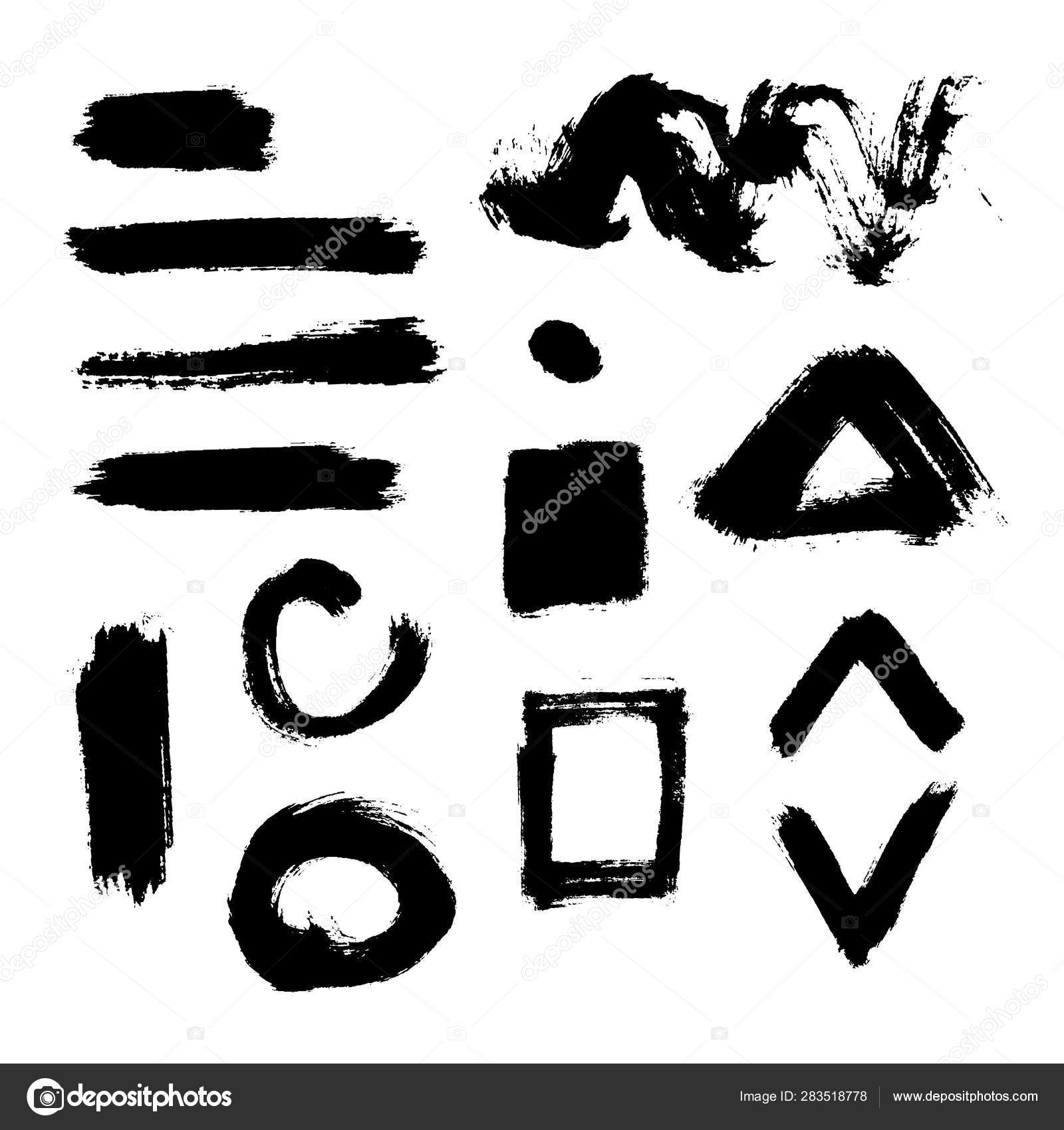 Grunge sketch symbols set on a white background. Stock Vector by ...