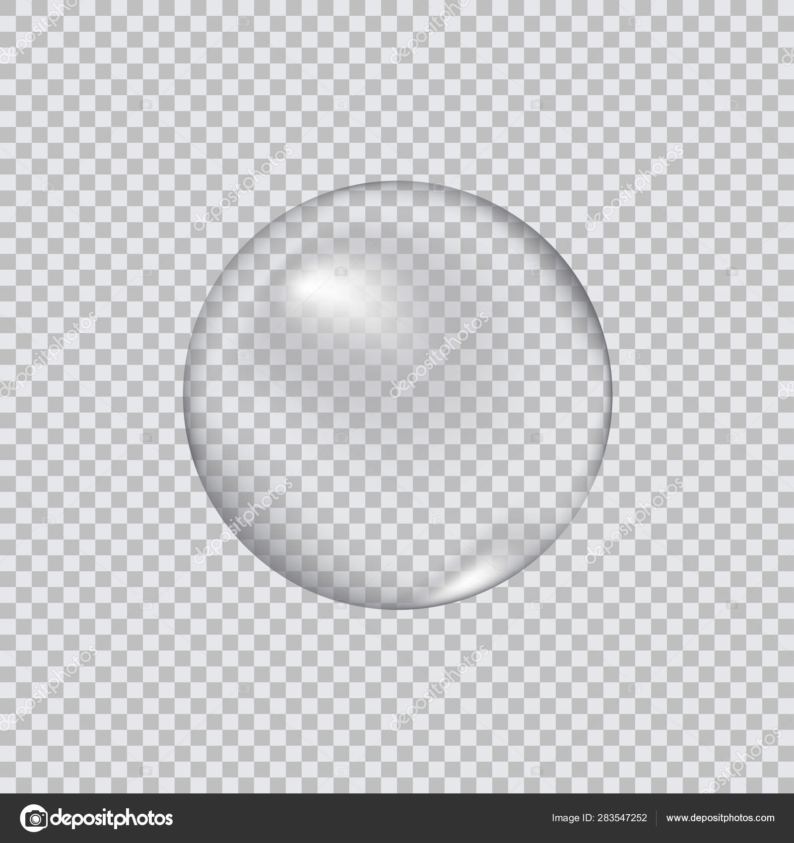 Transparent glass sphere with glares and highlights. Stock Vector Image ...