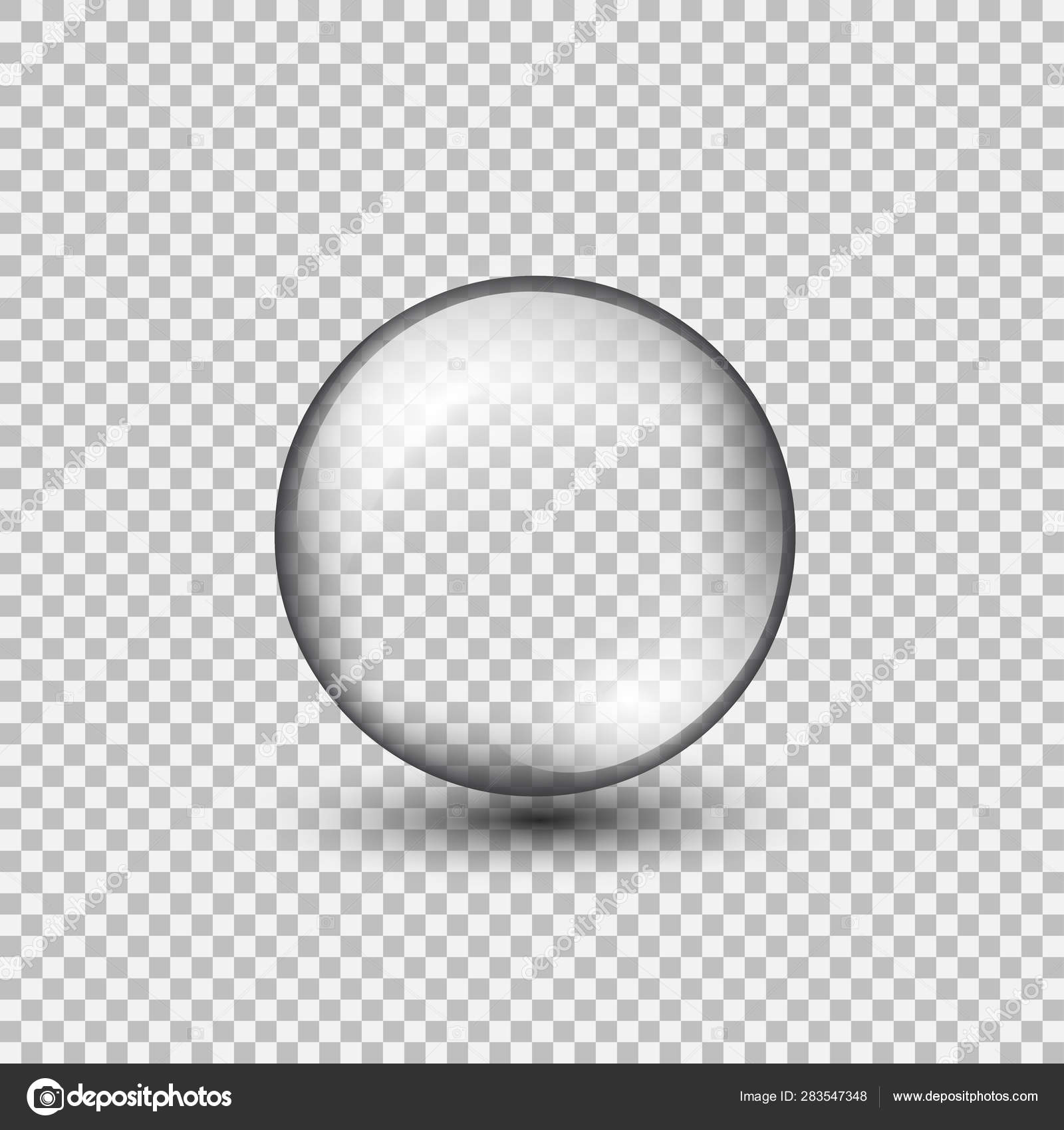 Transparent glass sphere with glares and highlights. Stock Vector by ...
