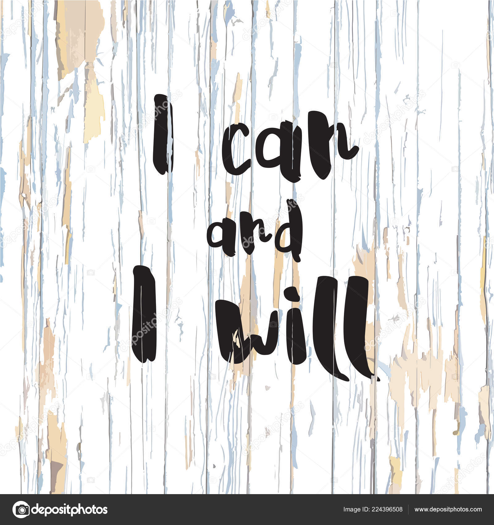 Can Lettering Wooden Background Vector Illustration Drawn Hand Stock ...