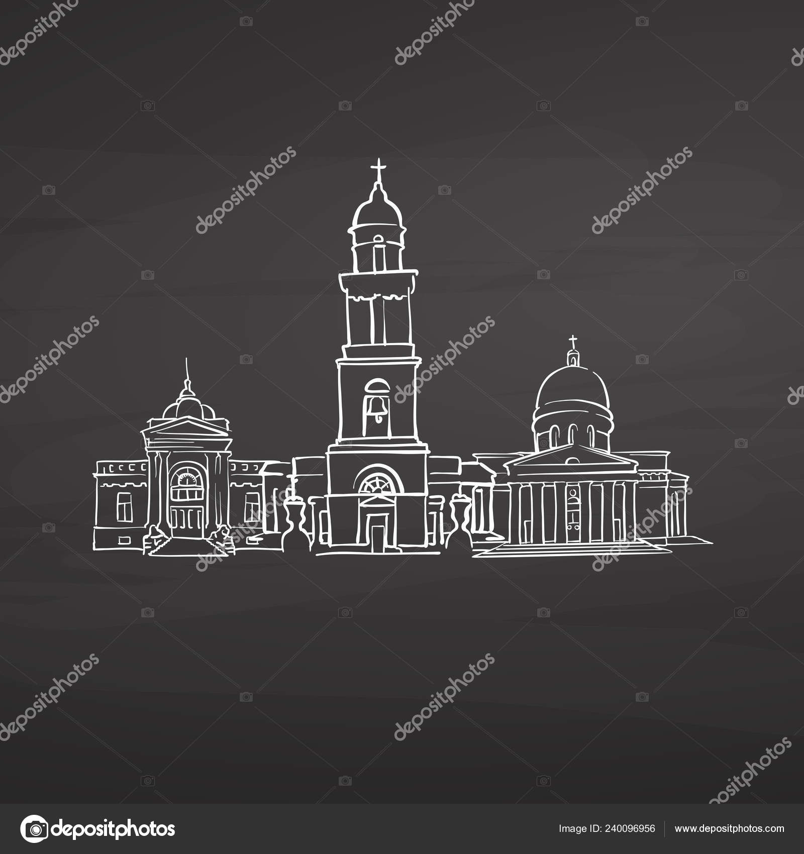 Chisinau Moldova Signs Blackboard Digital Chalk Drawn Vector Sketch ...