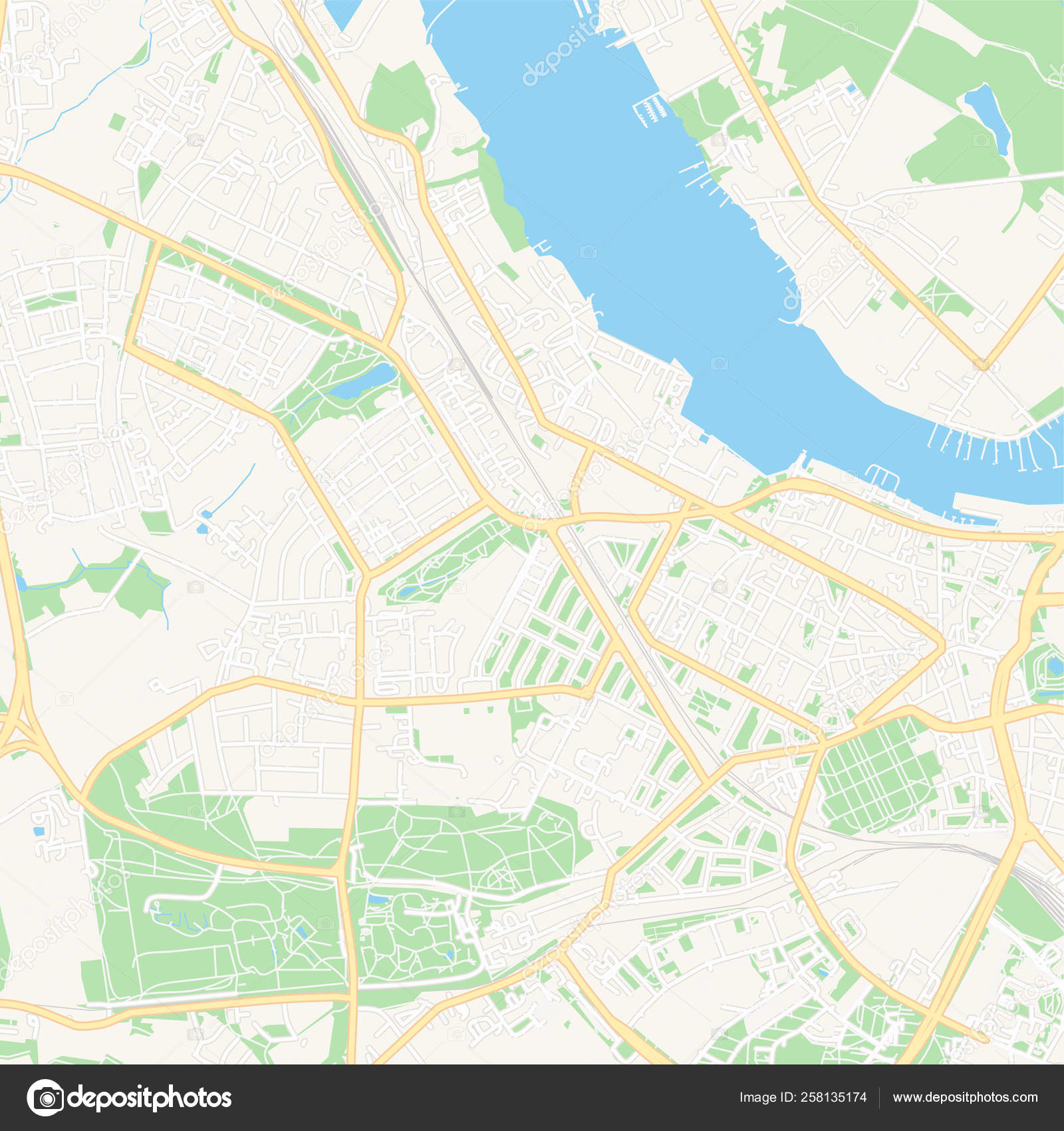 Rostock, Germany printable map Stock Vector by ©mail.hebstreit.com ...