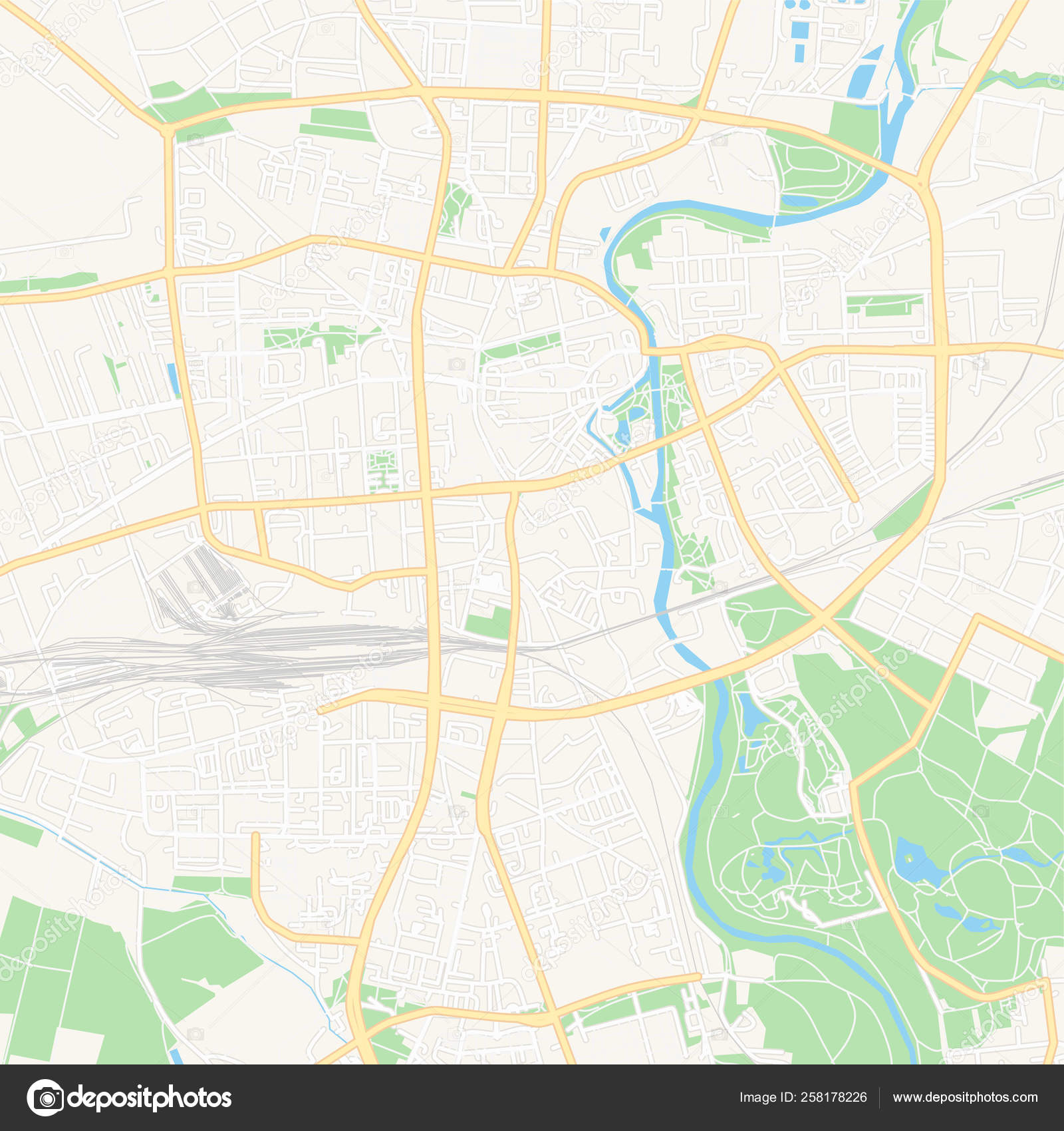 Cottbus, Germany printable map Stock Vector by ©mail.hebstreit.com ...