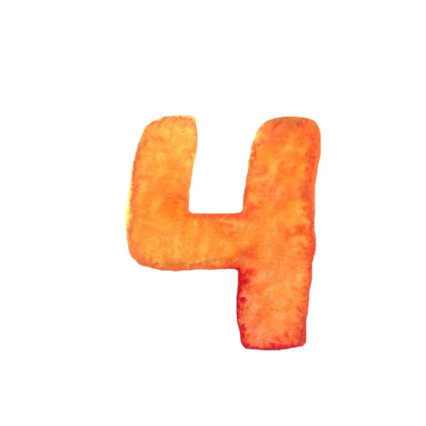 Watercolor hand painted number 3. Stock Illustration by ©SunnyRed ...