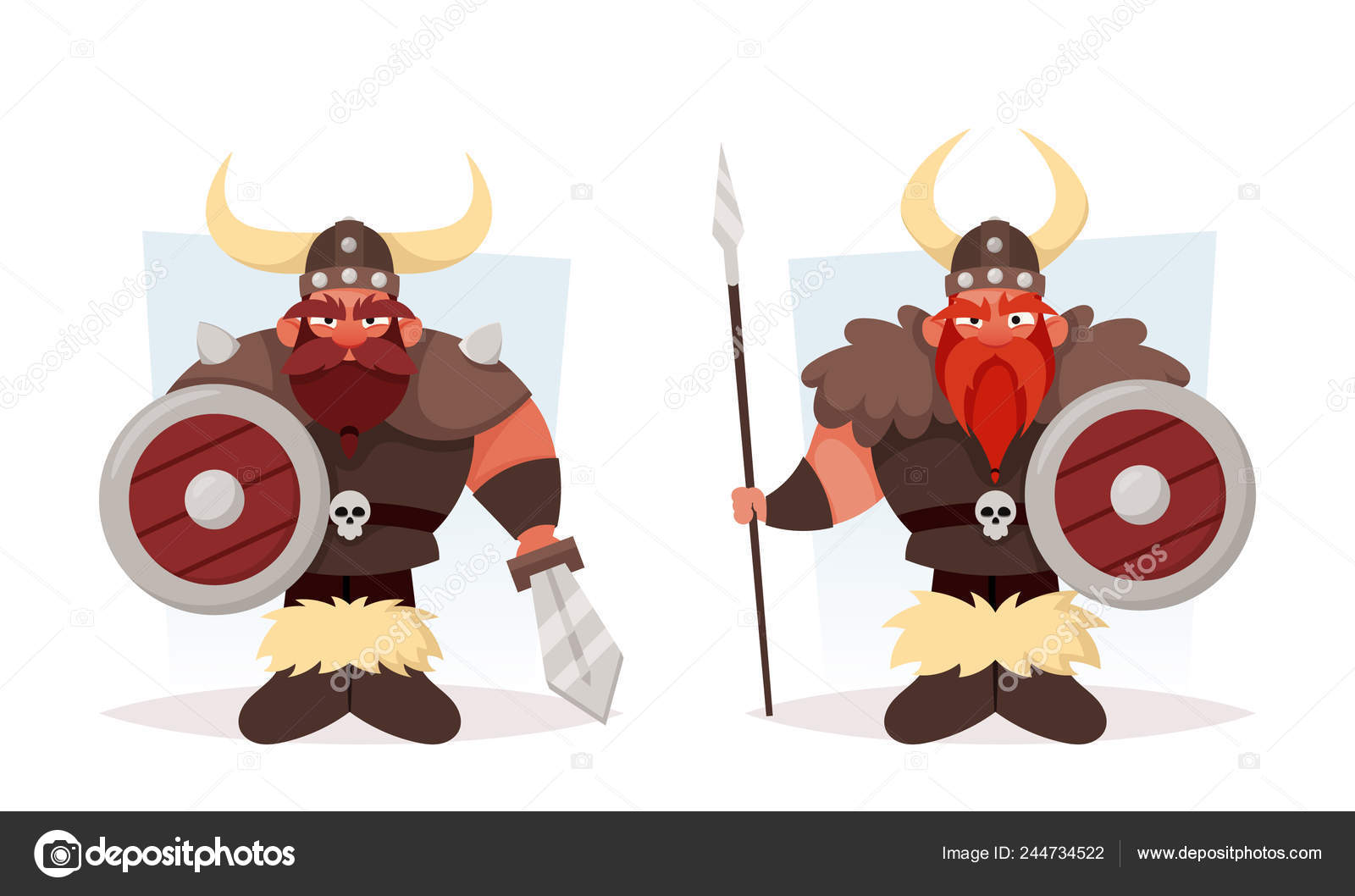 Funny Cartoon Vikings Stock Vector Image by ©stickerama #244734522