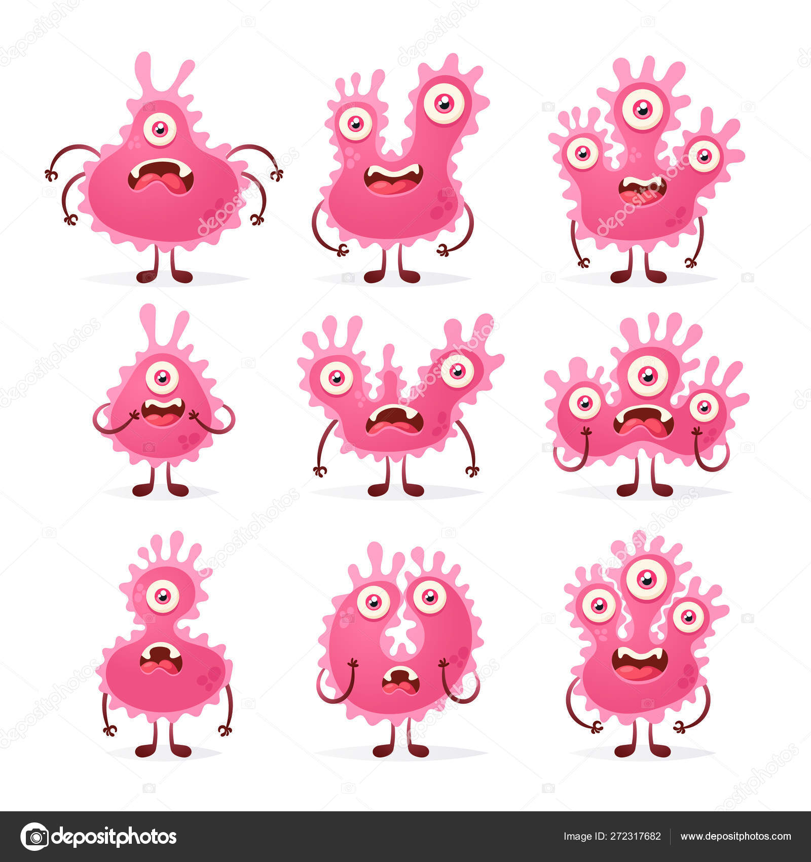Doodle Cartoon Characters: Red Monsters Stock Vector by ©stickerama ...